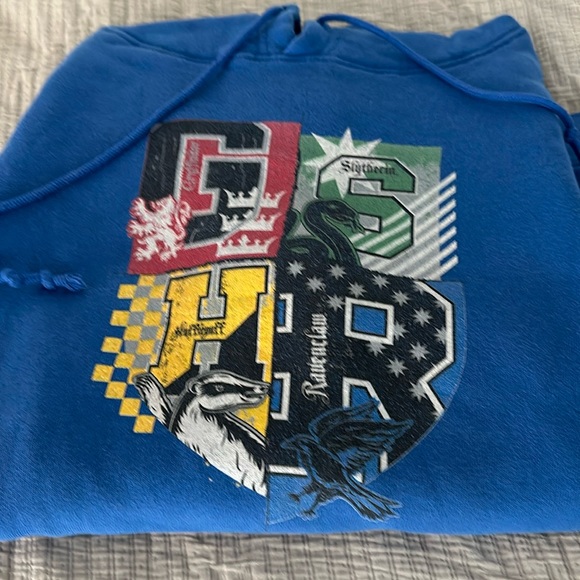 Hot Topic | Tops | Harry Potter Blue Adult Small Hoodie Bought At Hot ...